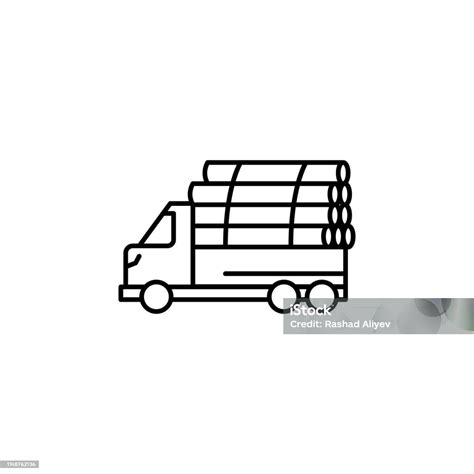 트럭 나무 아이콘입니다 과 체중 문화의 요소입니다 웹 사이트 디자인 및 개발 앱 개발을 위한 얇은 아이콘입니다 프리미엄 아이콘 개념에 대한 스톡 벡터 아트 및 기타 이미지