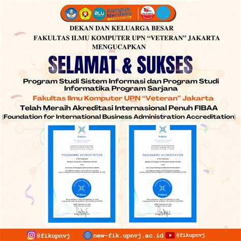 Dua Program Studi FIK UPNVJ Berhasil Meraih Akreditasi Internasional ...
