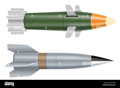 Long Range Ballistic Military Missile Vector Illustration Isolated On