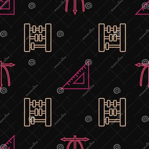 Set Line Graph Schedule Chart Diagram Abacus And Triangular Ruler