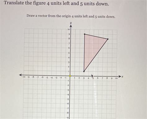 Solved Translate The Figure 4 Units Left And 5 Units Down Draw A Vector From The Origin 4