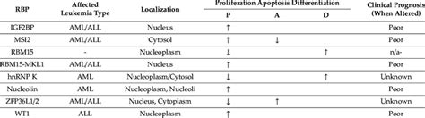 General Overview Of Leukemia Related Rna Binding Proteins Rbps Their Download Scientific