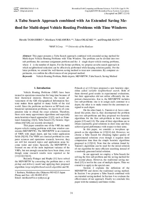 pdf a tabu search approach combined with an extended saving me thod