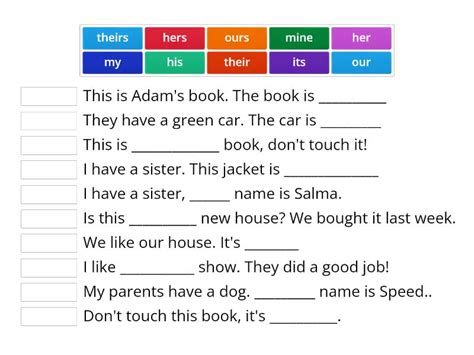 Possessive Adjectives And Possessive Pronouns Apparier