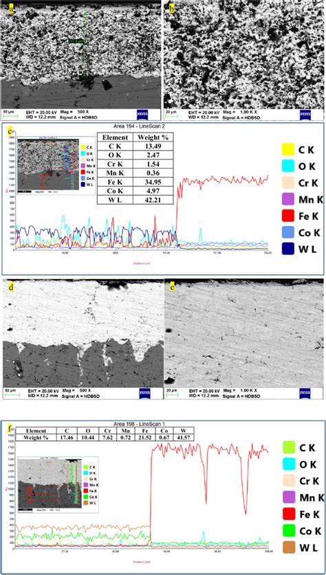 Sem Micrographs Showing A B Cross Section Image Of C1 C Line Scan