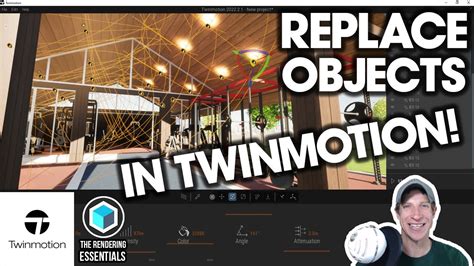 how to quickly replace objects in twinmotion place lights trees and