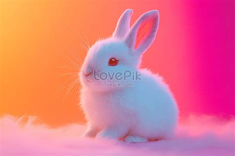 화려한 배경에 토끼 배경 사진 및 창의적인 일러스트 무료 다운로드 Lovepik