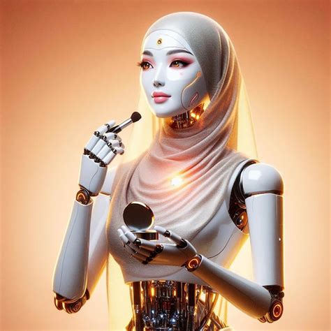 Premium Photo Robot Woman In A Pose Make Up