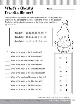 Analyze Data Using Range Mean Median And Mode TPT