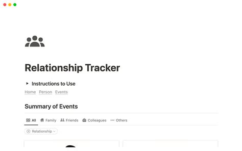 Notion Relationship Tracker Notion Template