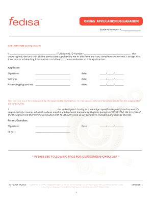 Fillable Online ONLINE APPLICATION DECLARATION Fax Email Print PdfFiller