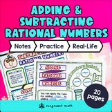 Subtracting Rational Numbers Guided Notes Doodles Fractions Decimals