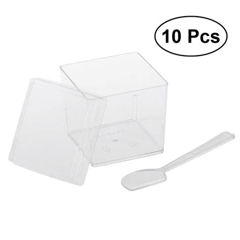 10 세트 120ml 미니 디저트 컵 애피타이저 그릇 및 숟가락 작은 케이터링 용품 케이크 쇼용 시음 안경 파라핀 텀블러 축제 And 파티 용품