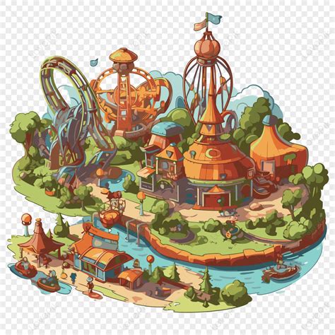 놀이 공원 벡터상표클립 아트만화 Png 일러스트 무료 다운로드 Lovepik