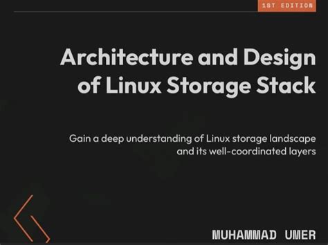 Excited To Announce My Book Architecture Design Of Linux Storage Stack The Book Will