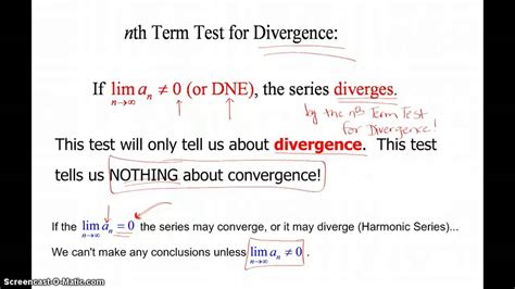 Nth Term Test For Divergence Youtube