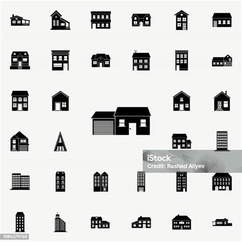 집 차고 아이콘입니다 웹 및 모바일에 대 한 아이콘을 유니버설 설정 집 개념에 대한 스톡 벡터 아트 및 기타 이미지 개념 배경 주제 배지 Istock