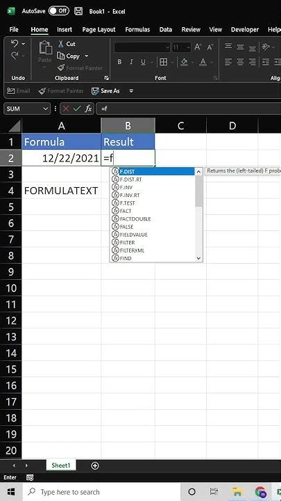 Shorts Formulatext Function Microsoft Excel Tutorial Youtube