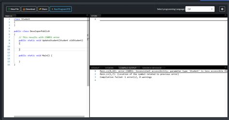 C Error CS Inconsistent Accessibility Parameter Type Type Is Less Accessible Than Method