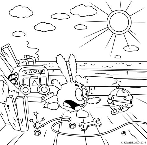 Раскраска Смешарики, шокированный Крош - Раскраски Смешарики - YouLoveIt.ru