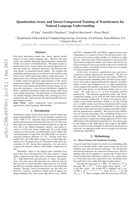 quantization aware and tensor compressed training of transformers for natural language