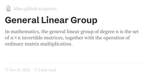 General Linear Group