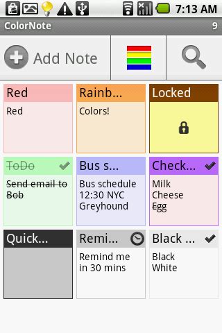 Social Mobile Inc ColorNote Android Notepad App