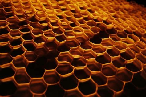 Premium Photo Beehive Honeycomb Orange Background Generated Ai