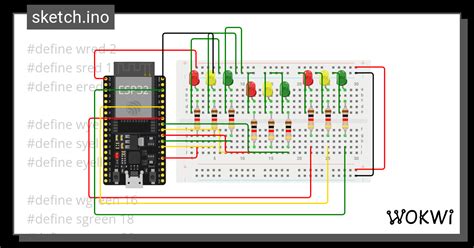 Lampu Lalu Lalu Lintas Wokwi Esp32 Stm32 Arduino Simulator
