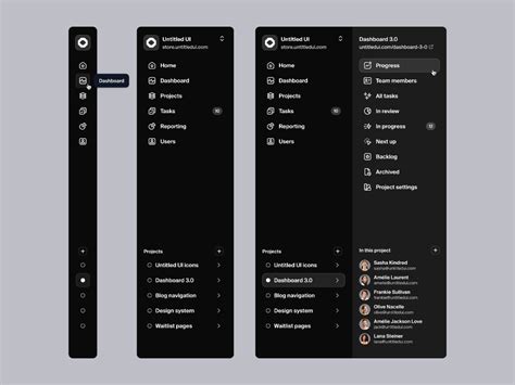 Dual Tier Sidebar Navigation — Untitled Ui Sidebar Design Online Shop Design Showcase Design