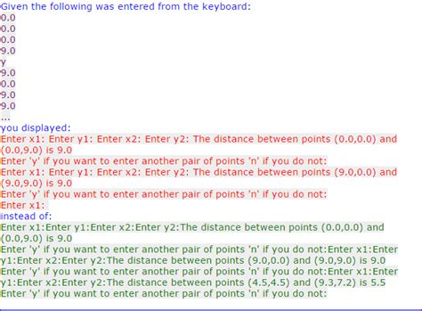 Solved Java Distance Between Points Write Method