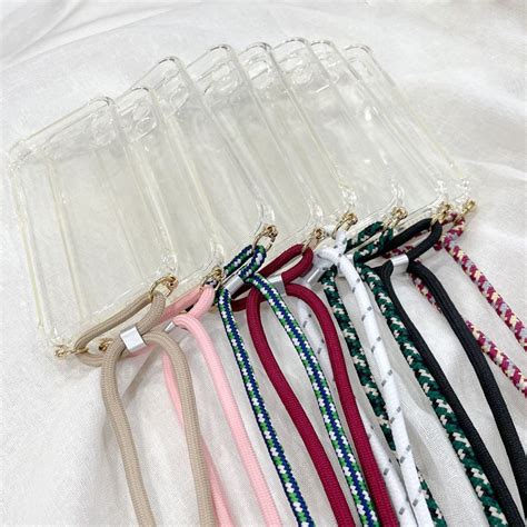 미퓨어 휴대폰 스트랩 줄 투명 목걸이 아이폰케이스