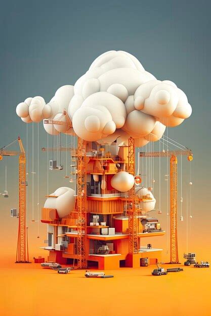 Premium Photo Generative Ai Illustration For Infrastructure As A Service Cloud Computing Rain
