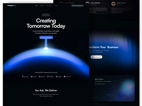 Paragontech — Dark Mode Landing Focused On Conversion By Uibybiba On Dribbble