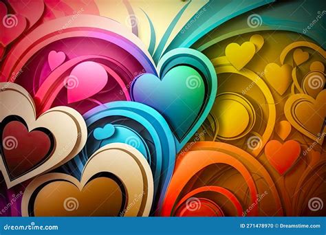 Illustration Of The Colorful Hearts Background Stock Illustration