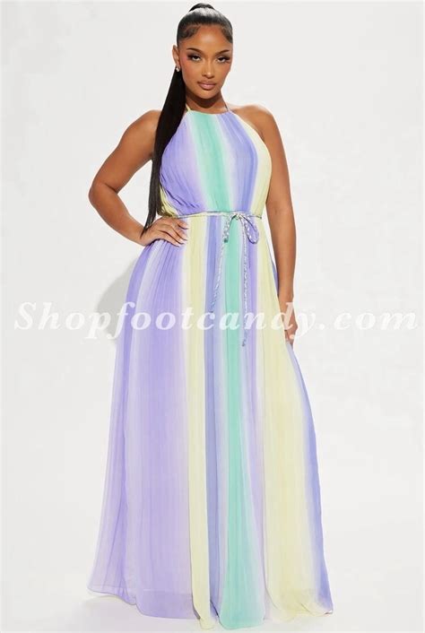 Halter Maxi Dress Lilac Multi
