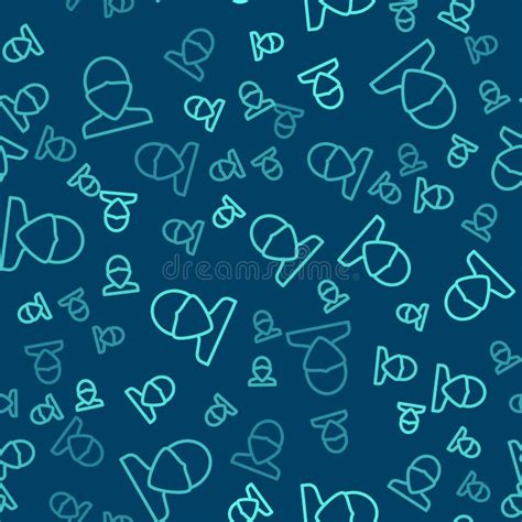 Green Line Vandal Icon Isolated Seamless Pattern On Blue Background