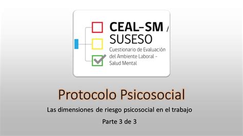 Protocolo Psicosocial Cuestionario Ceal 3 De 3 Youtube