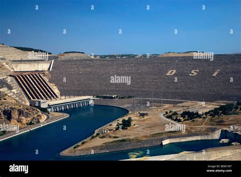 The Ataturk Dam On The Euphrates River Near Adiyaman Turkey Europe