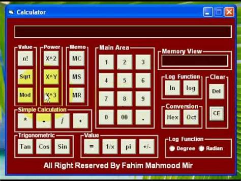 My VIsual Basic First Project SCIENTIFIC CALCULATOR YouTube