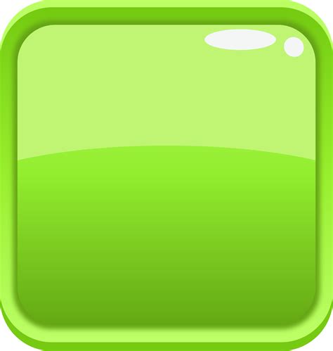 Green Cartoon Square Button 10983496 Png