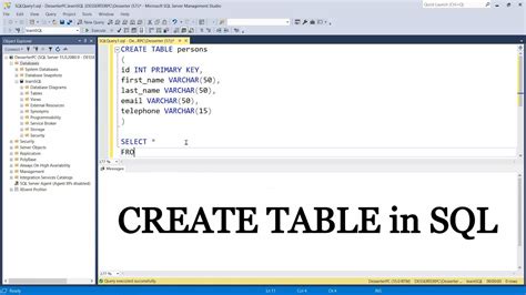 How To Create Table In Sql Youtube