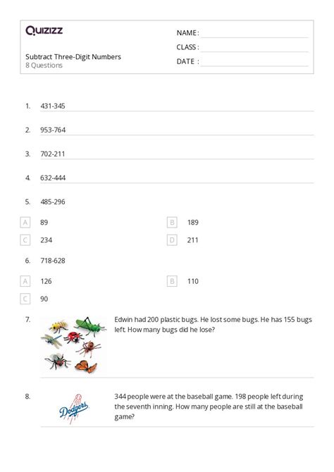 50 Three Digit Numbers Worksheets For 2nd Grade On Quizizz Free