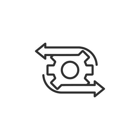 Workflow Icon In Flat Style Gear Effective Vector Illustration On White Isolated Background