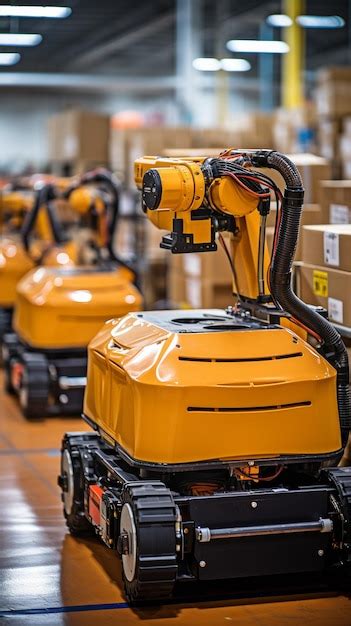 Premium Photo Intelligent Robot Arm System For Cuttingedge Factory And Warehouse Digital