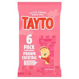 Tayto Prawn Cocktail Flavour Potato Crisps 6 X 25g Multipack Crisps