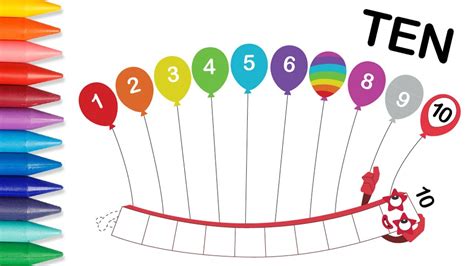 Numberblocks 10 L How To Draw And Color Numberblocks10 Learn To Count 따라 그리고 색칠하기 무지개풍선