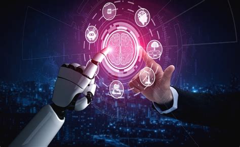 로봇의 3d 렌더링 인공 지능 Ai 연구 프리미엄 사진