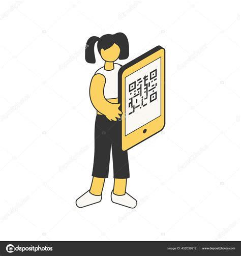 Girl QR Code Composition Stock Vector By Macrovector 452039912