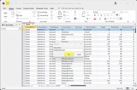 how to create sql pass through queries in ms access using cdata